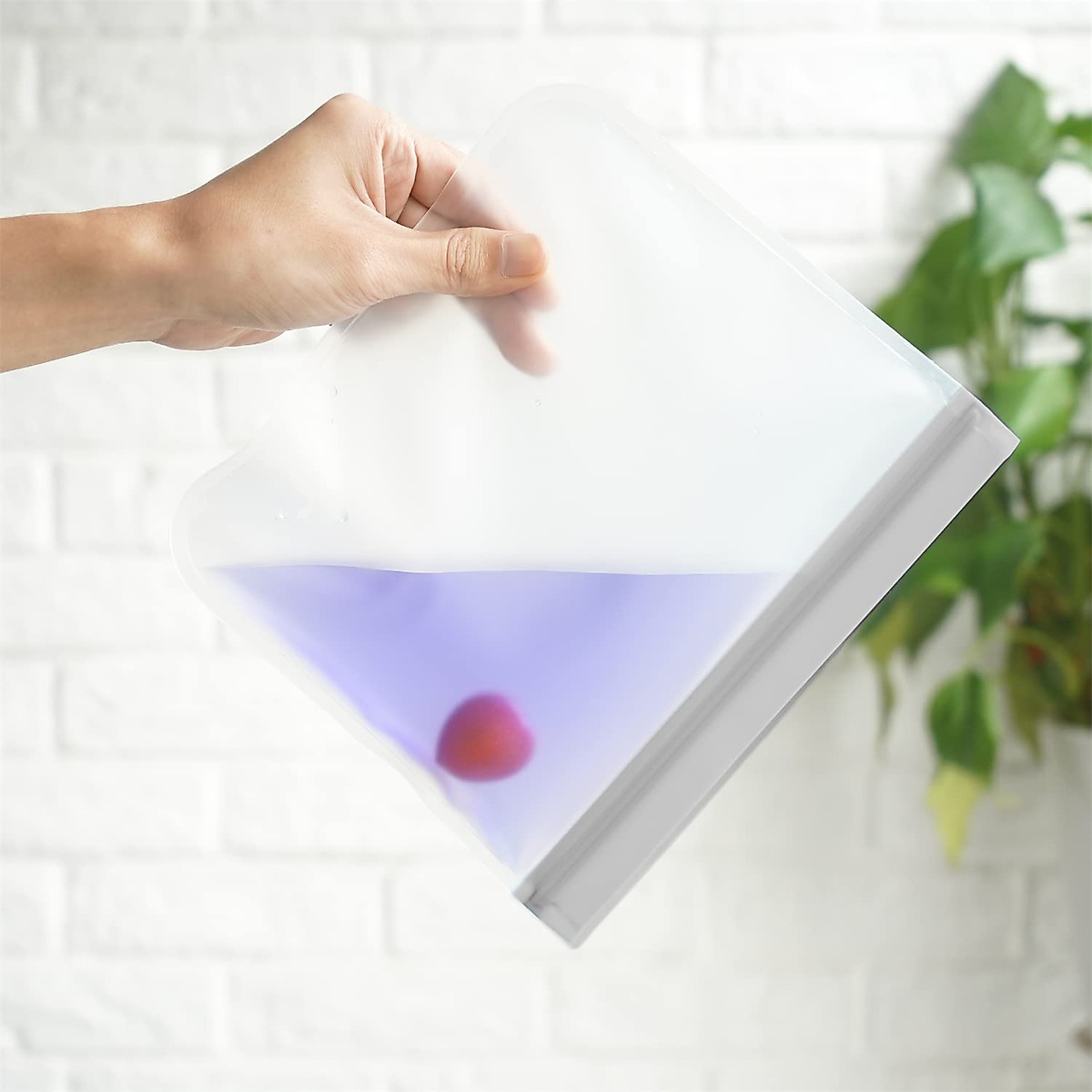 lwc 12 PacK BPA FREE Reusable Storage Bags (6 Sandwich Bags, 6 SnacK Bags), Extra ThicK Freezer LeaKproof Silicone and Plastic Lunch for Food Meat Fruit Veggies, 8.66''x7.76'' 8.66''x5.31''