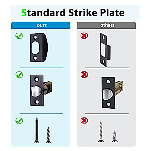 HBL' 2 Pack | Black Interior Door Handles Heavy Duty - Privacy Door Knobs for Bedroom & Bathroom | Made of Zinc Alloy | Fits Door Panel Thickness 1-3/8" to 1-3/4".