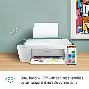 HP DeskJet 2742 Series All-in-One Color Inkjet Printer I Print Copy Scan I Wireless & USB Connectivity I Mobile Printing I Up to 4800 x 1200 DPI I Print Up to 7 ISO PPM I Sequoia + Printer Cable