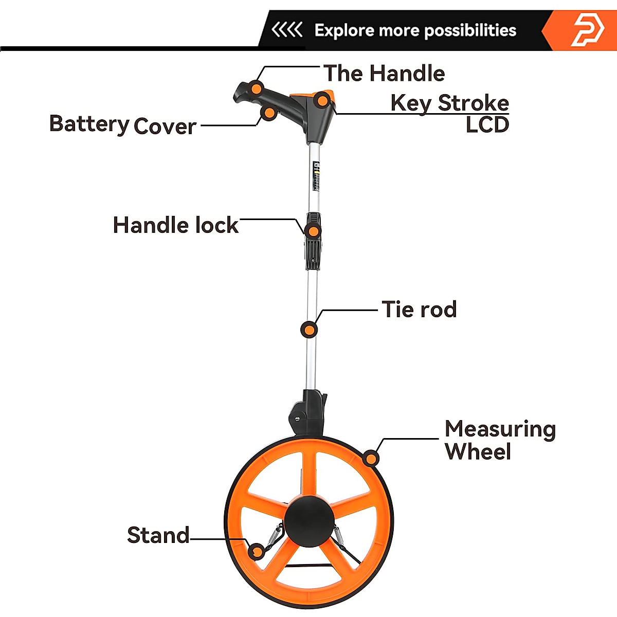 Measuring Wheel Digital Display, Prostormer 12.5'' Folding Portable Distance Measurement Wheel with Measuring Area Function