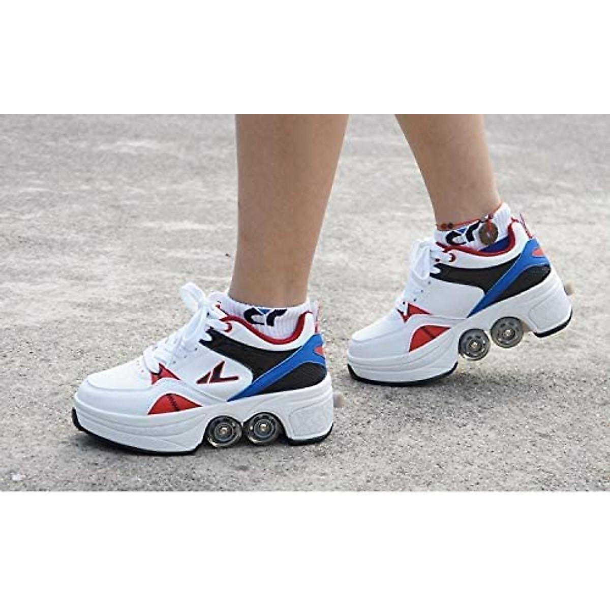 sanheng fire Deformation Parkour Shoes Four Rounds of Running Shoes Roller Skates