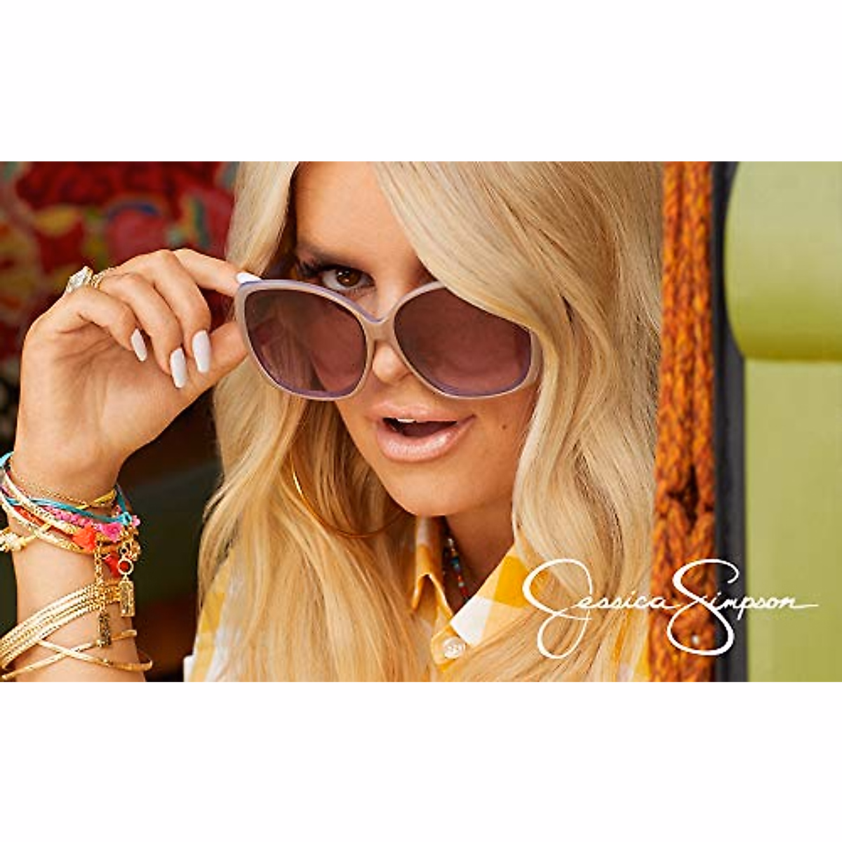 Jessica Simpson Women's J5839 Oversized Butterfly Sunglasses with UV400 Protection - Glamorous Sunglasses for Women, 60mm