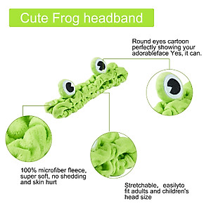 Jowmoy Frog Headband,Green Frog Eye Elastic Headband, for spa headband, skincare headbands, makeup headband, face wash headband, fun gifts for women (1 Pack).