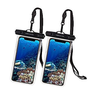 UNBREAKcable Waterproof Underwater Mobile Phone Case - [Pack of 2] 7.0 Inch IPX8 Waterproof Mobile Phone Case for Swimming, Bathing for iPhone 14 13 12 11 Pro Max Mini, XS X XR SE 8 7 6 Samsung & More