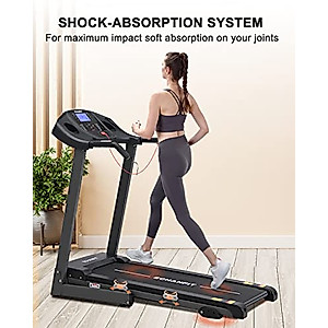 ECHANFIT Treadmill with Manual Incline and Bluetooth Speaker, 17.5" Wide Max 8.5 MPH Speed and 15 Preset Programs, 2.5 HP Folding Running Machine Treadmill for Home Gym Exercise Fitness