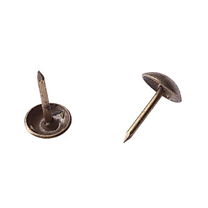 Sowaka 100 Pcs Antique Upholstery Nails Bronze Decorative Furniture Pins Kits Thumb Tacks Push Pins for Furniture Sofa Decorative Brass Nail Pins