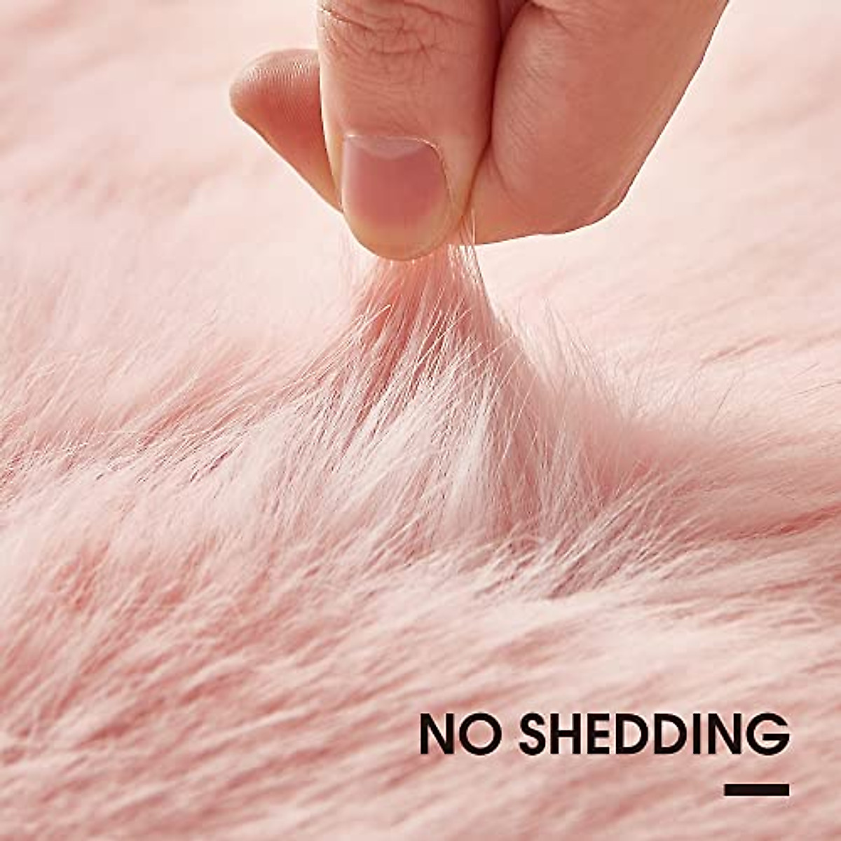 CosyCo Faux Fur Sheepskin Rug, Soft Plush Fluffy Fuzzy Area Beside Throw Rug, Decorative Luxury Chair Seat Cover for Bedroom, Living Room, Office, Couch, Floor, Home Decor, 1.8x2.5ft, Pink