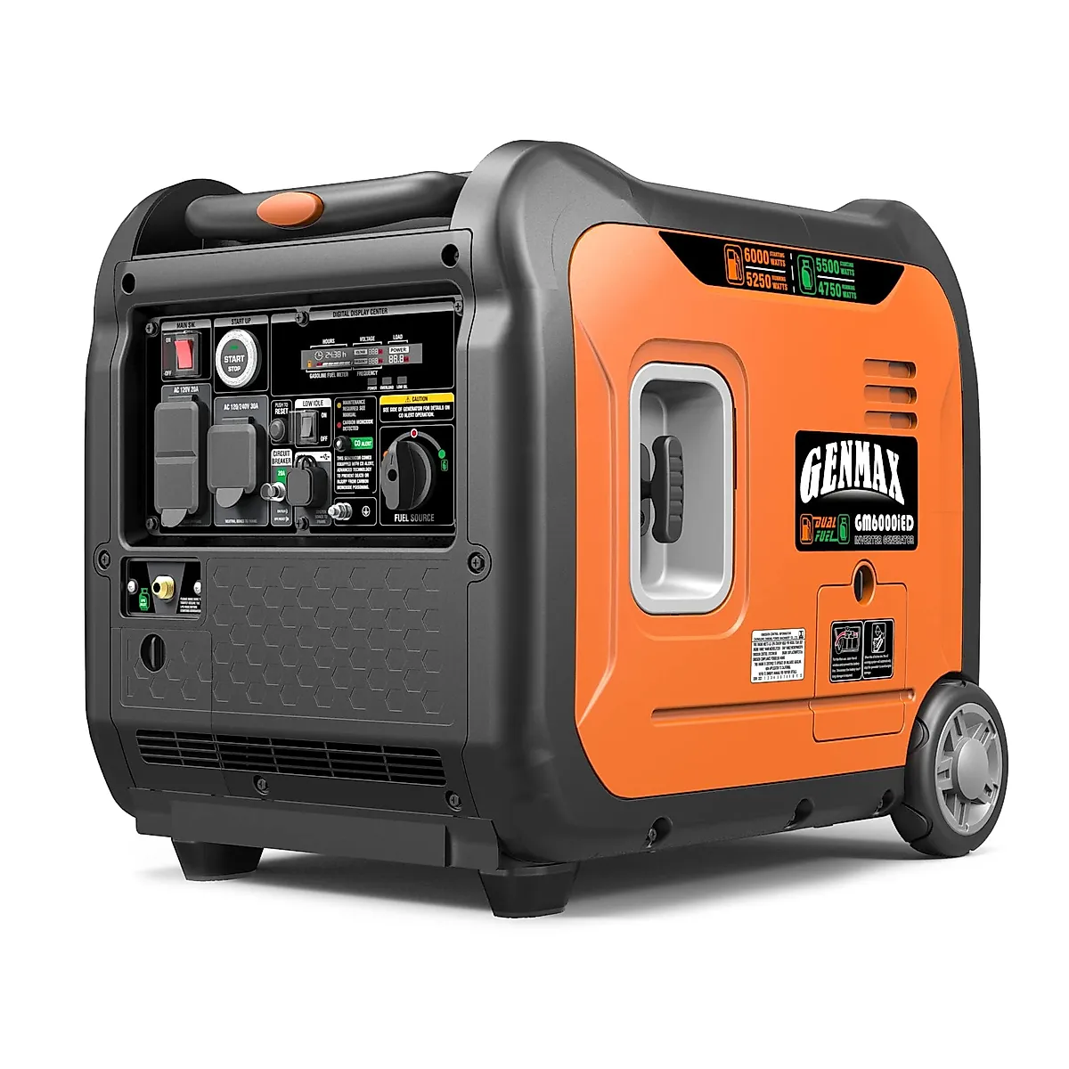 GENMAX Portable Generator, 6000W Super Quiet Dual Fuel Portable Engine with Remote/Electric Start, Ultra Lightweight for Backup Home Use & Camping Travel Outdoor .EPA Compliant(GM6000iED)