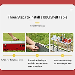 Camping Folding Car Portable Barbecue,with Folding Table Home Outdoor Courtyard Charcoal Grill Picnic