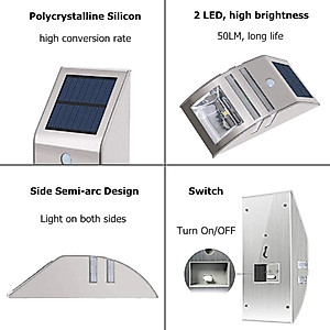 GSYFDZSWZX Fengyan Landscape Lights LED Solar Sensor Lamp PIR Motion Solar Light Garden Yard Outdoor Wall Pathway Balcony Porch Security Light LED Street Lamp (Emitting Color : Warm White)