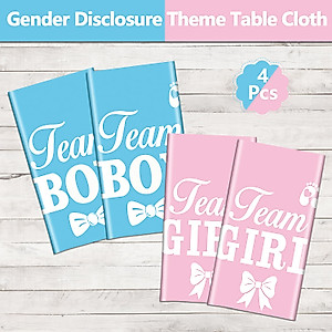 4Pcs Gender Reveal Tablecloths - Gender Reveal Decor Boys or Girls Table Coves Rectangular Pink and Blue Tablecloth Gender Reveal Ideas for Boy or Girl Party Supplies, 51 x 86.6 Inch (Gender Reveal-2)