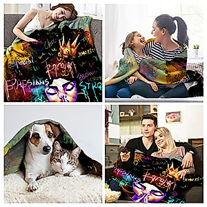 African Blanket Black Women Flannel Fleece Blanket Super Soft Cozy Plush Blankets for Couch Sofa Bed 60"X50"