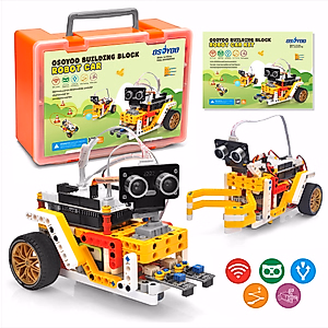 OSOYOO Building Block Robot car kit for Arduino as STEM Toy Gift for Kids Teenagers Adults to Learn Program Electronic Circuits, WiFi IOT Mechanical