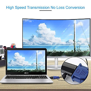 Guamar HDMI to VGA Adapter Converter with 3.5mm Audio Jack Cable,4K HDMI to VGA Converter Male to Female Gold-Plated Connector for Laptop,PC, Desktop,Monitor, Projector,HDTV,DVD