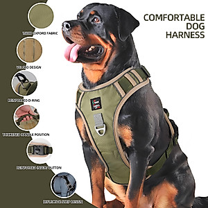 Dog Harness Adjustable for Medium, Large or Small Dogs, Reflective Pet Harness with 1.5m Leash, Breathable Anti-Pull Dog Vest Harnesses for Walking, Travel and Training with Poop Bags and Holder