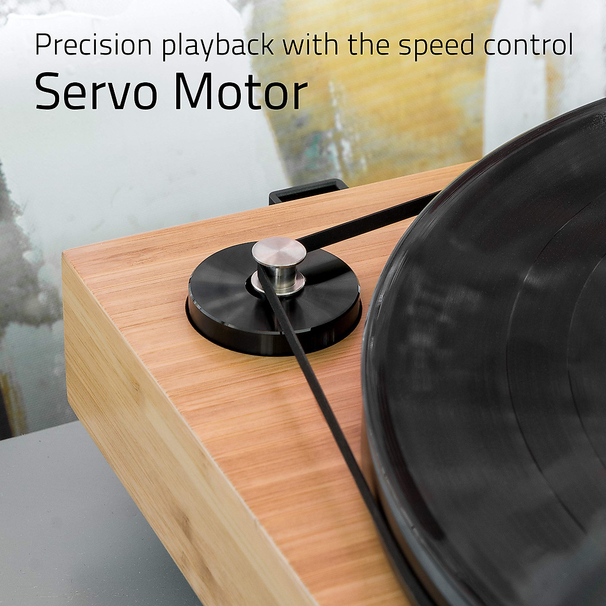 Fluance RT82 Reference High Fidelity Vinyl Turntable Record Player with Ortofon OM10 Cartridge, Speed Control Motor, High Mass MDF Wood Plinth, Vibration Isolation Feet - Bamboo