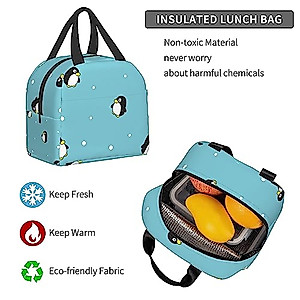 xubrextas 2pcs Backpack Set For Boys, Cartoon Penguin Backpacks And Lunch Box For Girl Elementary Bags Teens Bookbags