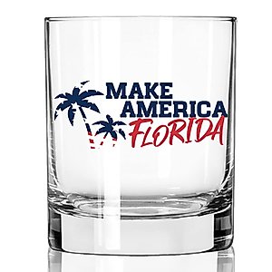 Patriot's Cave, Make America Florida 11 oz Whiskey Glass Made in the USA