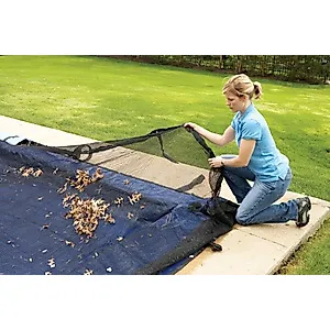 Blue Wave BWC564 20-ft x 40-ft Rectangular Leaf Net In Ground Pool Cover,Black