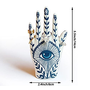 LZBALUYO Hamsa Ring Holder for Room Decor, Hamsa Hand Jewelry Display Holder Ring Stand Ring Organizer, Evil Eye Preppy Room Decor Aesthetic, Hamsa Gifts for Women Bathroom Bedroom Boho Home Decor
