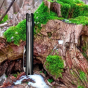 allvin R8308 Folding Knife D2 Satin Drop Point Blade Black G10 with Stainless Steel Sheet Handle Outdoor Camping Hiking Fishing EDC Pocket Survival Knives