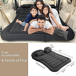 MOMERYAYA SUV Air Mattress Camping Bed,Car Mattress Back Seat,Portable Foldable Car Air Bed,SUV Sleeping Pad, Car Bed Mattress for Home & Travel & Picnic & Camping,Black