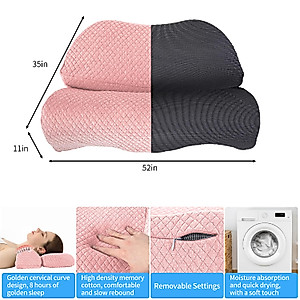 Rose Merry Neck Pillows for Pain Relief Sleeping, Neck Pillow for Neck Pain and Ergonomic Pillows for Sleeping, Orthopedic Pillows for Neck Pain, Sleeping for Back, Stomach, Side Sleeper, Pink…