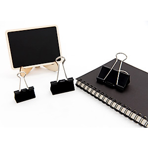 Coofficer Extra Large Binder Clips 2-Inch (24 Pack), Big Paper Clamps for Office Supplies, Black