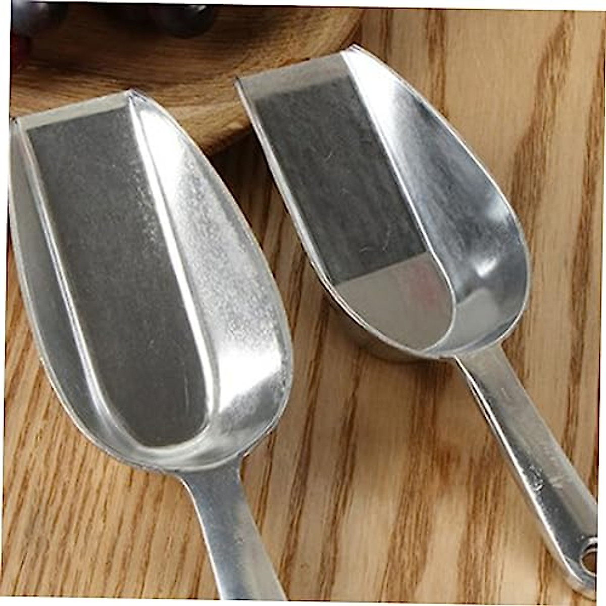 Zerodeko 2pcs Ice Scoop Condiments Scoop Metal Food Scoop Kitchen Scoops Pooper Scooper Metal Ice Cube Candy Stainless Steel Ice Scoop Professional Bar Scoop Professional Ice Scoop Silver