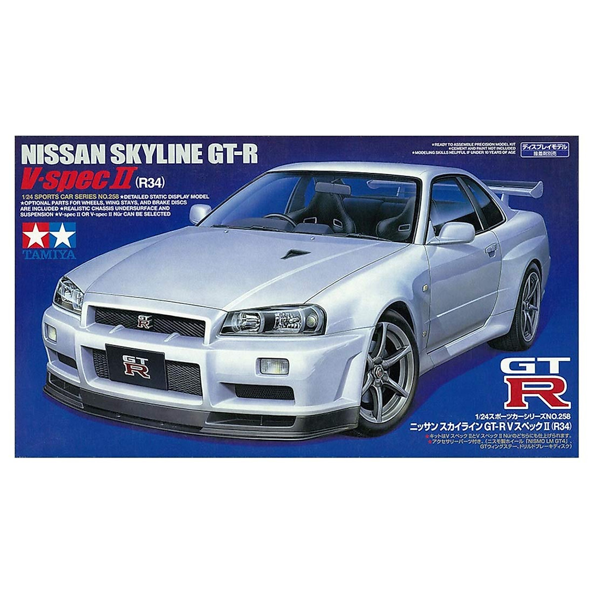TAMIYA Nissan Skyline GT-R R34 V-Spec II 1/24 Scale Model Kit 24258