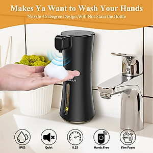 PRESMIISUN Automatic Foam Touchless Auto Foaming Dispenser Black,Foaming Auto Battery Operated 350ml/12Oz Touch Free Foam Soap Dispensers (Black)