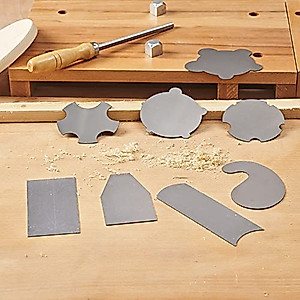 HERMIT TOOLS Pack of 9 Multi-Shape Cabinet Scraper for Woodworking (9, 1 Burnisher+2Rectangle+1Curved+1Gooseneck+2Concave+2Convex)