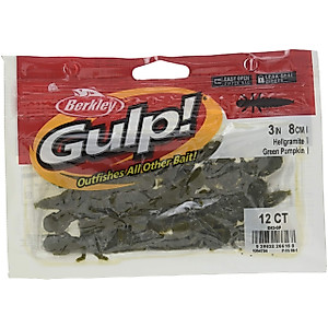 Berkley Gulp! Hellgramite Green Pumpkin, 3-Inch