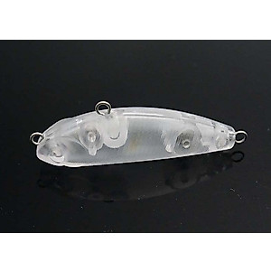 10PCS Unpainted 5.6cm 4g Pencilbait Popper lipless Blanks with Free 3D Fishing Eye Crankbait Baits Simulation Blank Body Clear Hard Clear Minnowbait Topwater Freshwater DIY Lure kit 8324