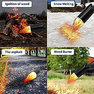 500,000 BTU Propane Weed Burner with 10 FT Hose Adjustable Flame Control Flint Ignitor, Heavy Duty Weed Burner for Propane Tank,Snow Melting, Roofing, Roads etc