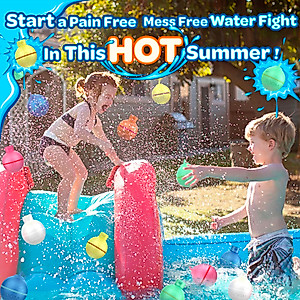 12pcs Reusable Water Balloons for Kids - Silicone Balloon with Magnetic Self Sealing Magnetic Quick and Easy Refill Outdoor Water Bombs - Bulk Pack with Mesh Bag (Bomb & Grenade)