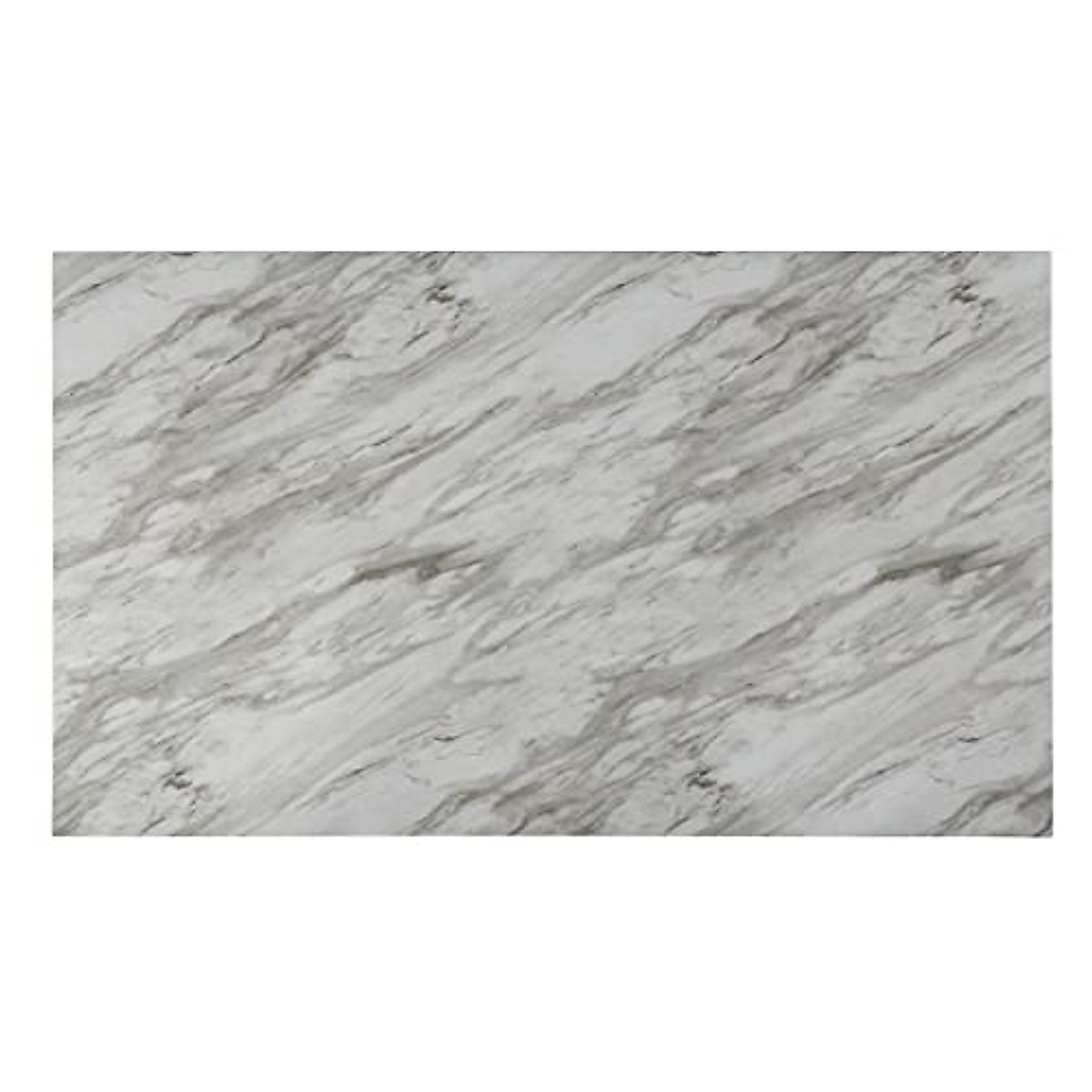 RUNWON 7-Piece Luxury Kitchen Set-Faux Marble Dining Rectangular Table and 6 Upholstered-Seat Chairs, Black