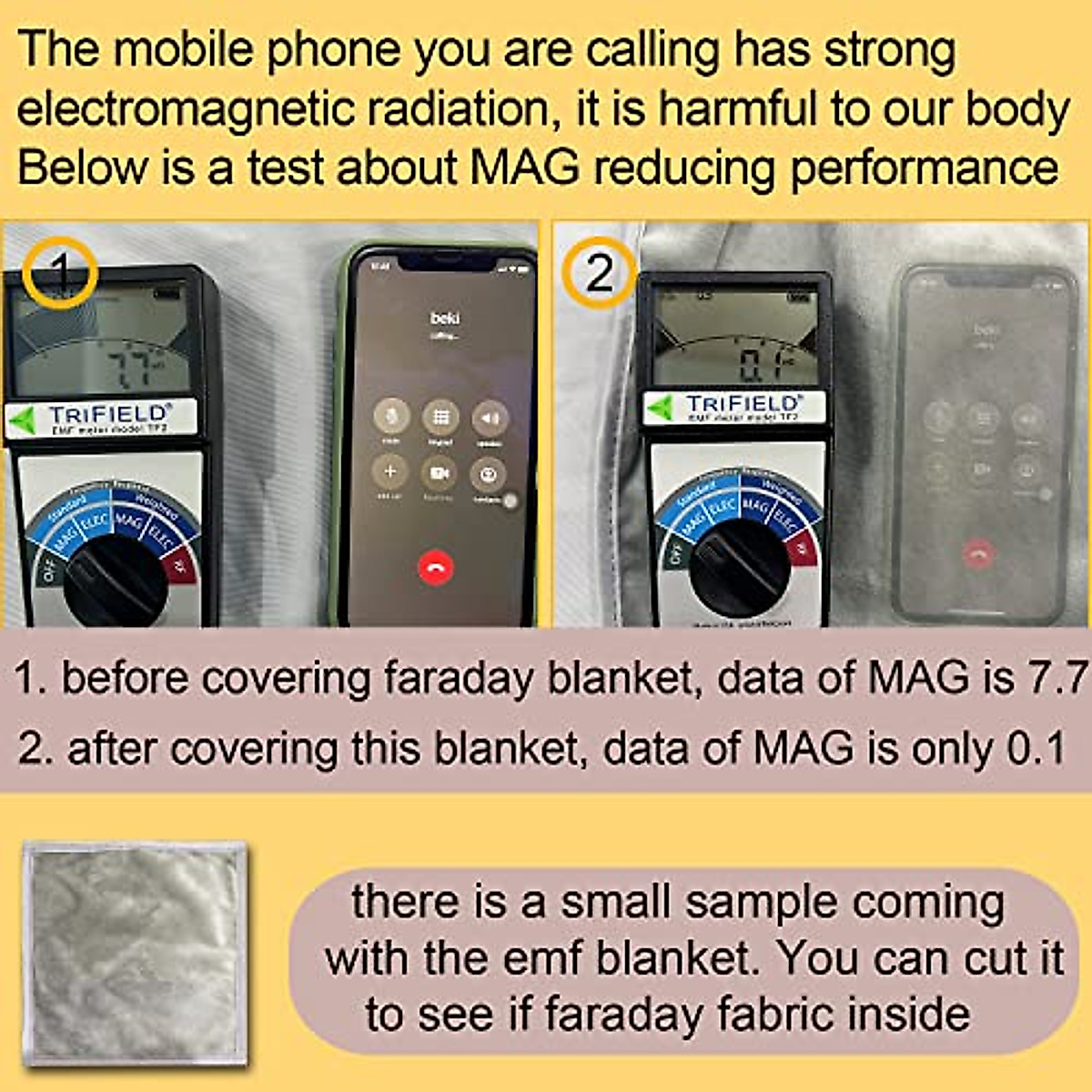 MEIMING Fara Day Blanket for Belly, 38.5IN * 40IN Faraday Blanket for Infants and Children Blanket, Two Sides Using Pregnancy Protection Blanket (38.5IN * 40IN)