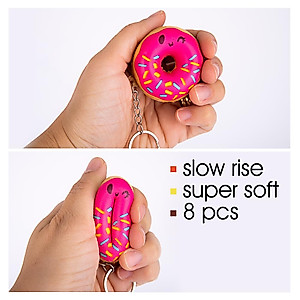 ArtCreativity Mini Squish Fast Food Toys, Set of 8, Slow-Rise Stress Relief Toys for Kids in Assorted Food Designs, Mini Fidget Toys for Sensory Play, Party Favors, Goodie Bag Fillers for Boys & Girls