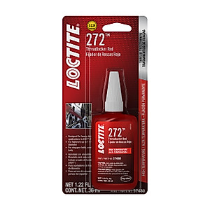 Loctite 272 Threadlocker for Automotive: High-Strength, High-Temp, Anaerobic | Red, 36mL Bottle (PN: 37480-492143)
