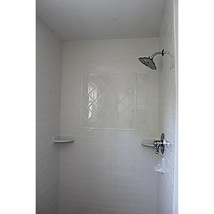 Squarefeet Depot BA780 DALTILE Corner Shower Shelf Wall Accessory White 8-1/2"x8-1/2 (THINSET OR Adhesive Mount, NO Need for Hardware)