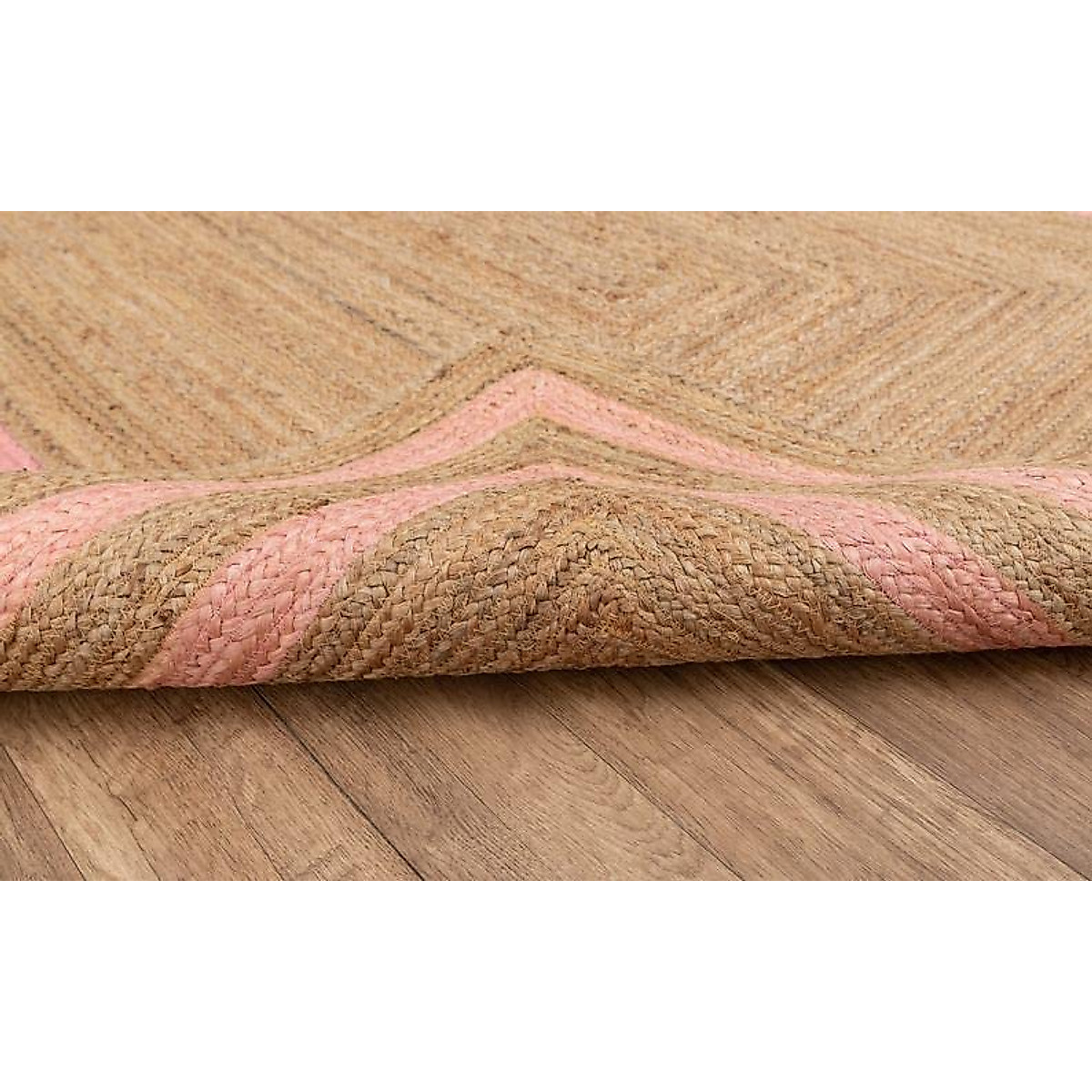 3x5 4x6 5x8 6x9 8x10 9x12 Ft. Indian Hand Braided Pink Stripes Jute Rectangle Handmade Rug Bohemian Jute Rug Round Jute Rug Office Sisal Rug (2x3 feet Jute Rug, Brown + Black Line)