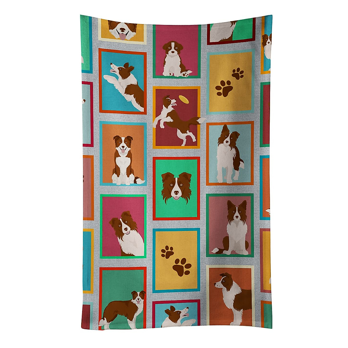 Caroline's Treasures MLM1149KTWL Lots of Red Border Collie Kitchen Towel Dish Cloths Guest Hand Towel Decorative Bathroom Towel for Face,Tea, Dishcloth, Kitchen and Bath