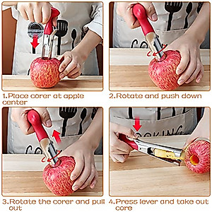 Premium Apple Corer Tool, Apple Corer Remover for Apple, Pear, Bell Pepper, Coconut, Pineapple, Easy to Use Durable Portable Apple Cutter