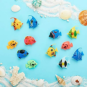 Weewooday 20 Pieces Artificial Moving Fishes Plastic Floating Fishes Lifelike Fish Ornament Aquarium Decorations for Fish Tank (Random Style)