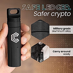 CryptoPod Ledger Nano Case - Fits Nano S/X/S Plus & Yubikey - Aluminum Alloy, Fire Resistant & Waterproof - Protective Cold Wallet Storage for Cryptocurrency - USB Thumb Drive Device Storage (Silver)