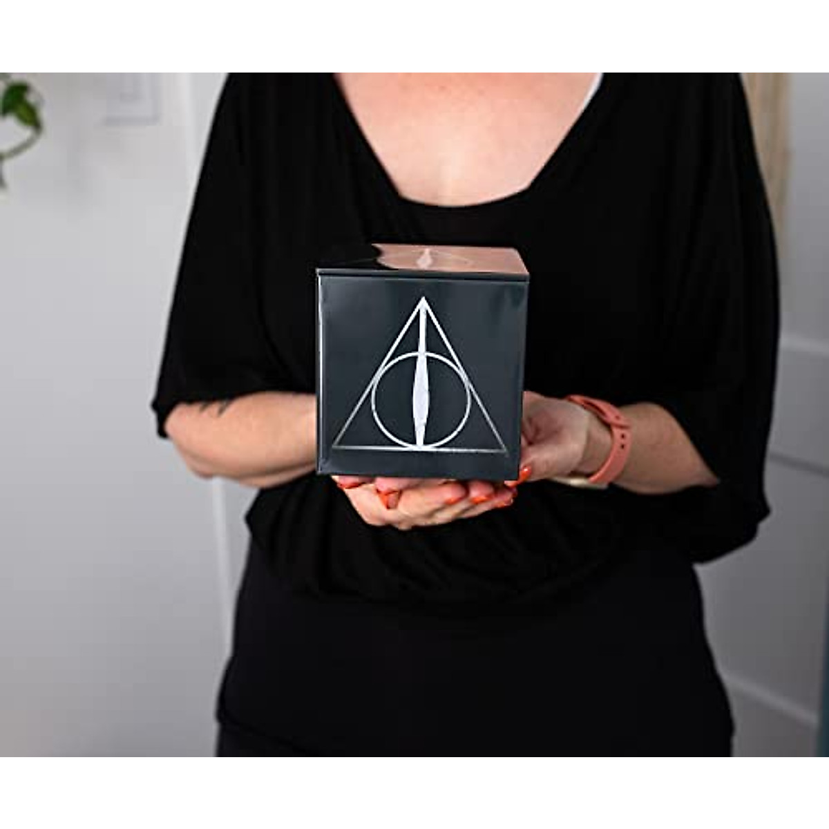 Ukonic Harry Potter Deathly Hallows Tin Storage Box Cube Organizer with Lid | 4 Inches