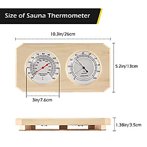 Dyna-Living 2 in 1 Sauna Wooden Sauna Hygrothermograph Indoor Fahrenheit Thermometer and Hygrometer for Hotel or Sauna Room