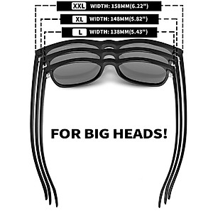 MAXJULI XXL Polarized BigSunglasses for Men and Women,UV400 Protection Rectangular Sun Glasses,Ideal for Driving Cycling and Running 8806（Grey+Blue）