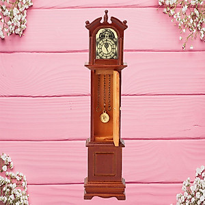 Snufeve 1:12 Miniature Doll House Furniture Miniature Floor Clock, Doll House Clock, for Dining Room Children Kids for Doll House Accessory